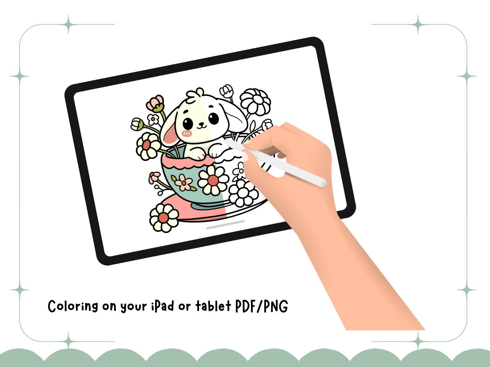 Cute Animal Pot Plant Coloring Pages | Bold and Easy Coloring Book ...