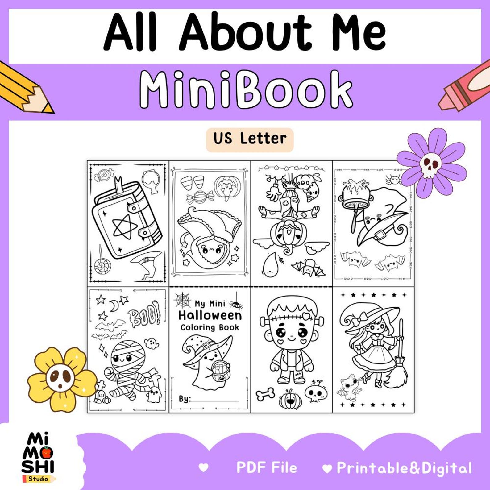 Halloween Mini Coloring Book | Printable Halloween Activity for Kids ...