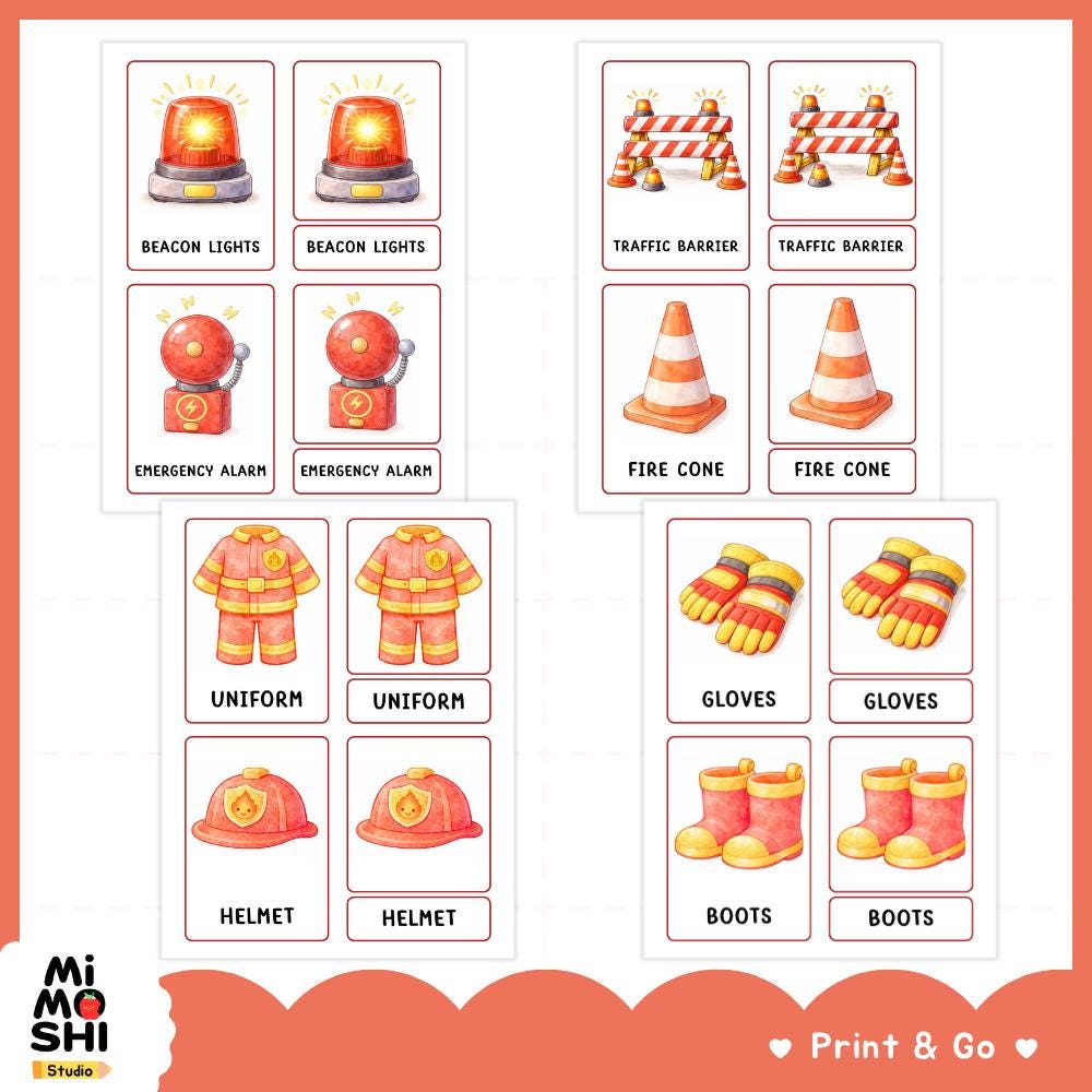 Firefighter Flashcards Printable | Community Helpers Vocabulary Cards ...