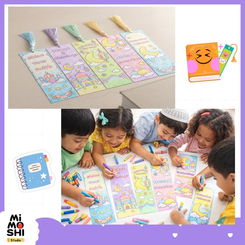 Ramadan Coloring Bookmarks Printable – Set of 5 Islamic Arts and Crafts ...