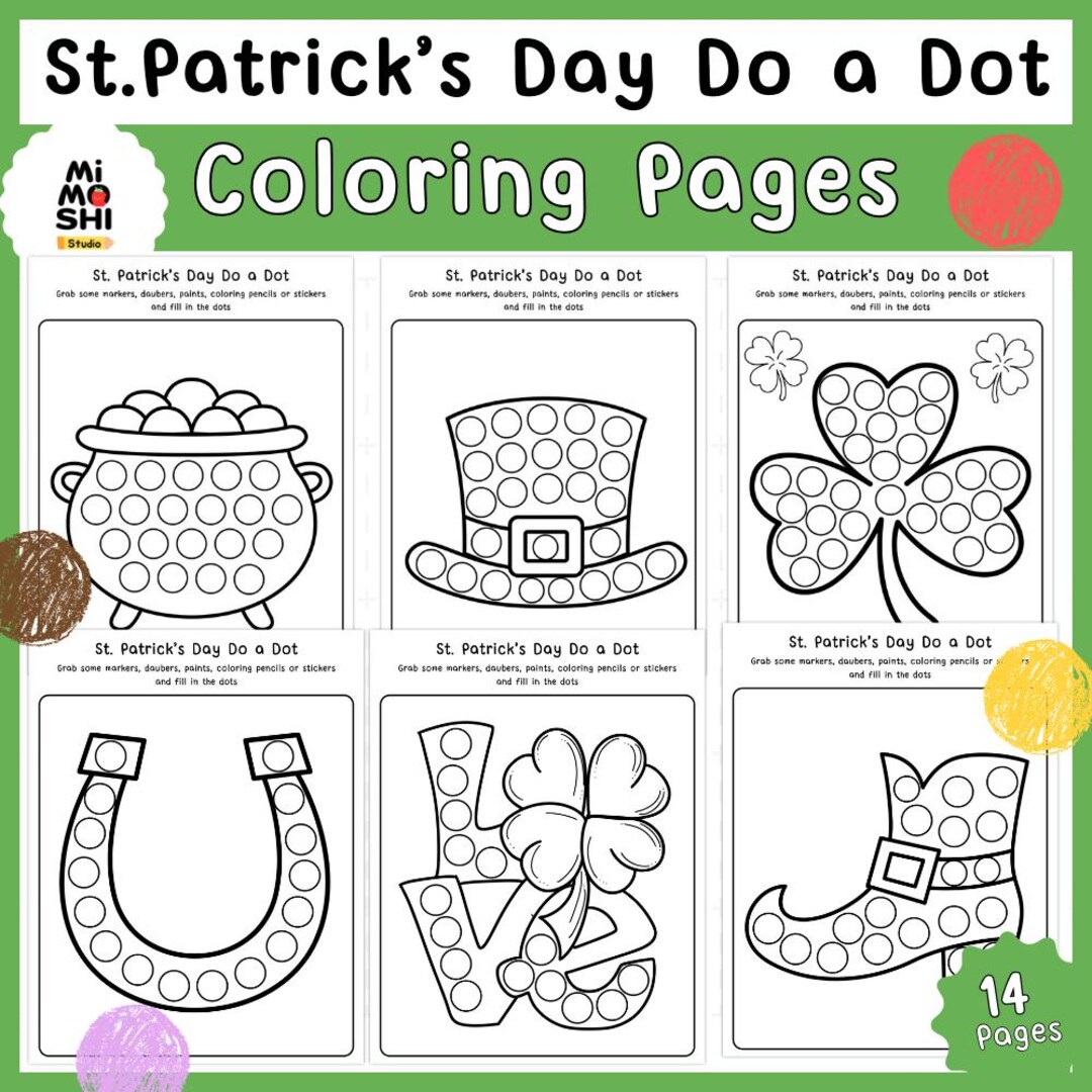 St. Patrick’s Day Do a Dot Coloring Pages | Bingo Dauber Worksheets ...