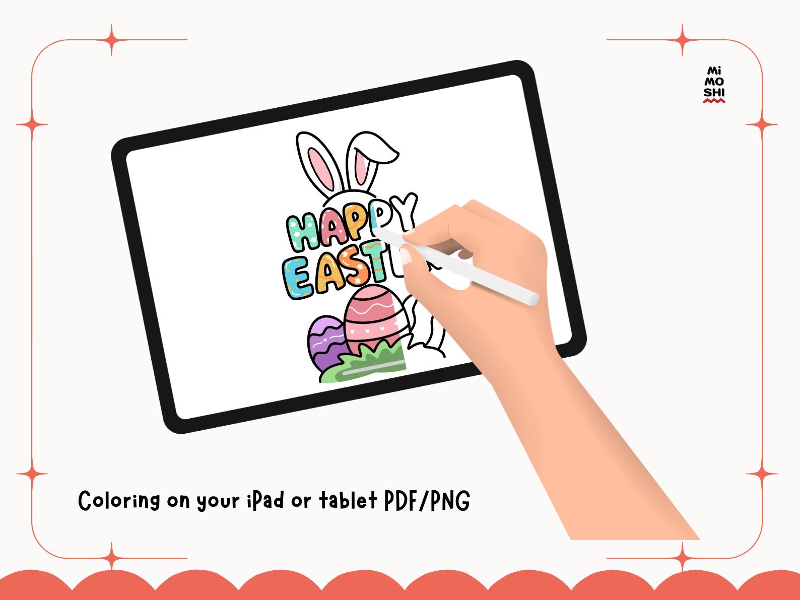 Happy Easter Coloring Pages | Bold and Easy Coloring Book,cute Rabbit ...