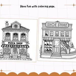 Storefronts Coloring Pages, Easy to Color,for Adults & Kids , Printable ...