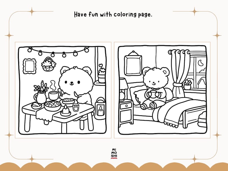 Cozy Bear Coloring Pages: 10 Bold & Easy Designs (PNG + PDF) - Etsy