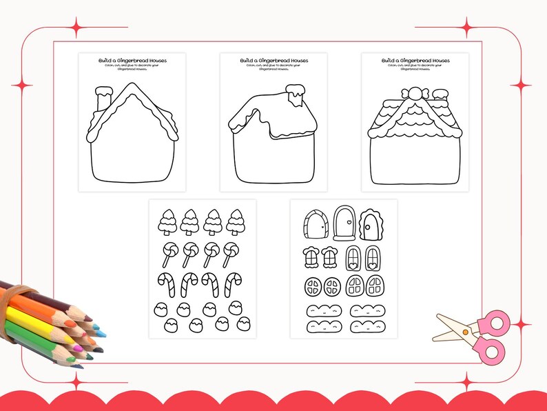 Gingerbread House Craft – Christmas Cut and Decorate Activity (PDF ...