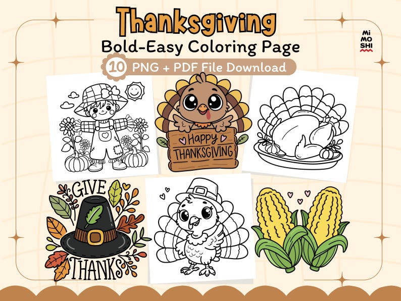 Thanksgiving Coloring Pages | Bold and Easy Coloring Book ,cozy Fall ...