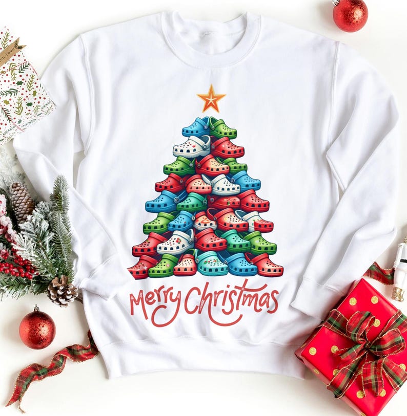 Croc Christmas Tree Png, Funny Holiday Png, Crocin' Around the ...