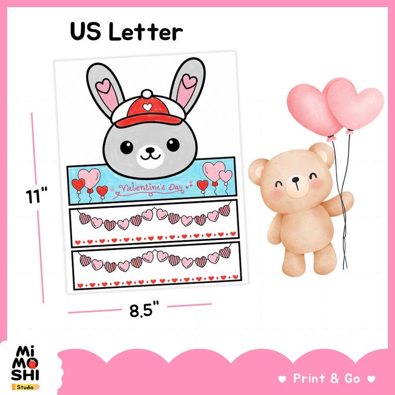 Valentine Hat Craft for Kids – Printable Valentine’s Day Paper Hat ...