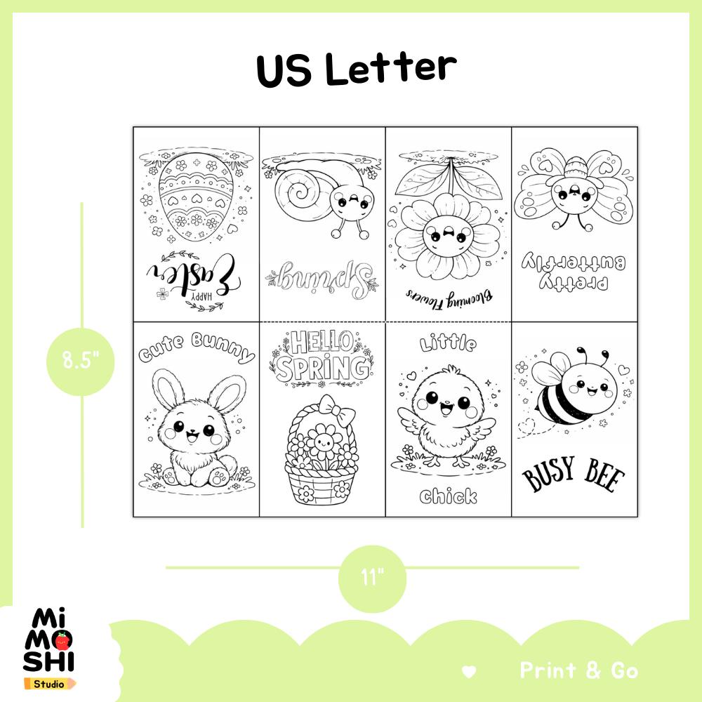 Easter Mini Book Craft Printable | Spring Coloring Activity | Kids ...