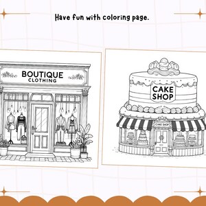 Storefronts Coloring Pages, Easy to Color,for Adults & Kids , Printable ...