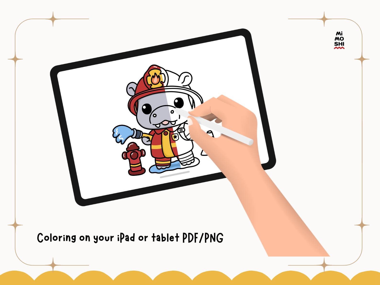 Animals on the Job Coloring Pages: Bold & Easy (PNG + PDF) - Etsy