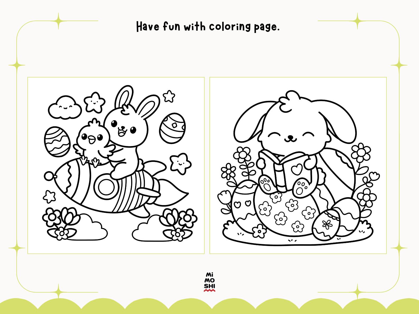 Easter Bookish Fun Coloring Pages | Bold and Easy ,easter Bunny,easter ...