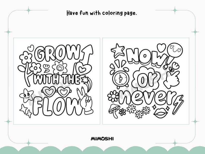 Inspirational Quotes Coloring Pages: Bold Designs (PNG+PDF) - Etsy