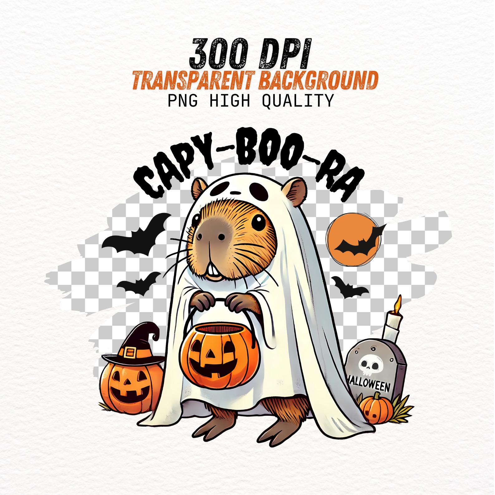 Capybara Halloween Ghost PNG ,cute Capybara Sublimation, Spooky ...
