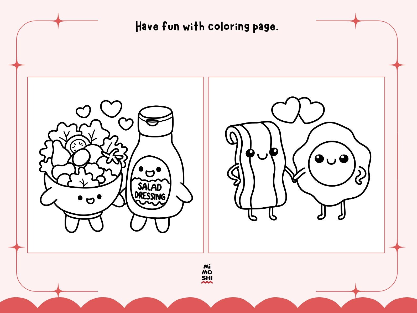 Perfect Match Food Coloring Pages | Bold and Easy Coloring Book ...