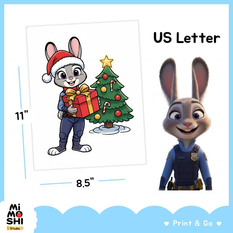Cute Bunny Cop & Clever Fox Coloring Pages – Fun Animal Friends ...