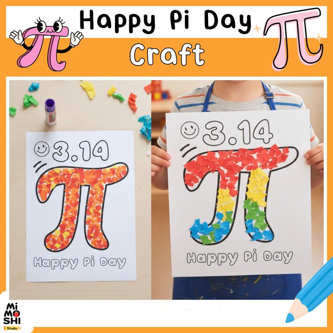 Happy Pi Day Craft | 3.14 Math Art Activity | Pi Mosaic Craft | Print ...