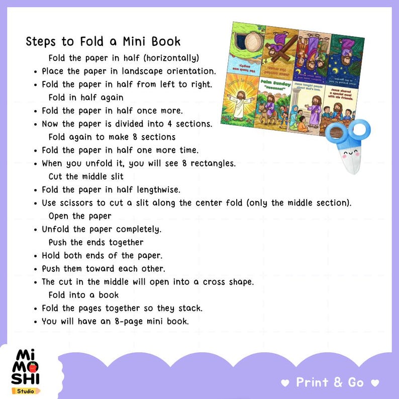 Holy Week Mini Book | Easter Printable for Kids | Foldable Coloring ...