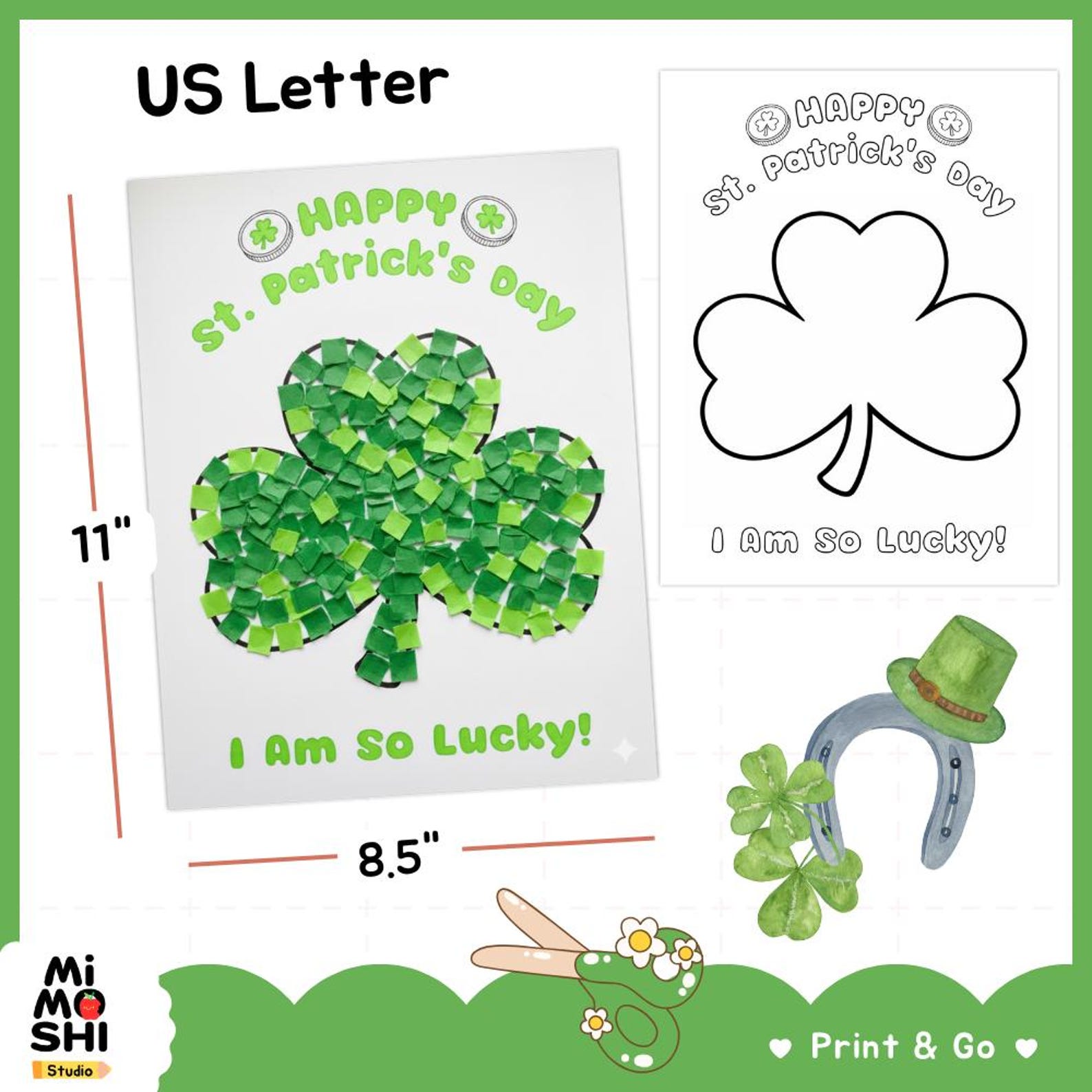 St. Patrick’s Day Shamrock Tissue Paper Craft | I Am so Lucky Activity ...