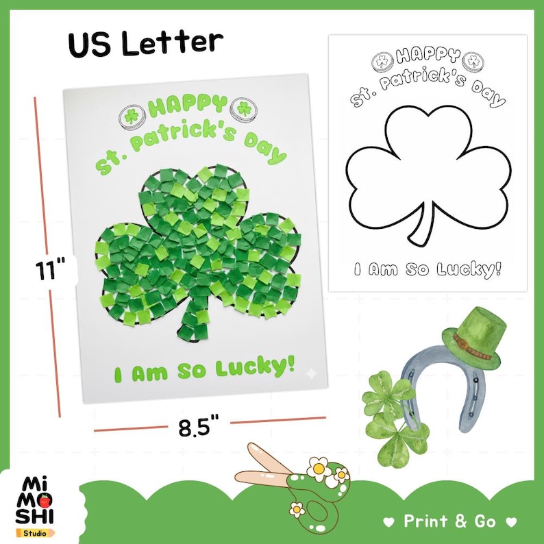 St. Patrick’s Day Shamrock Tissue Paper Craft | I Am so Lucky Activity ...