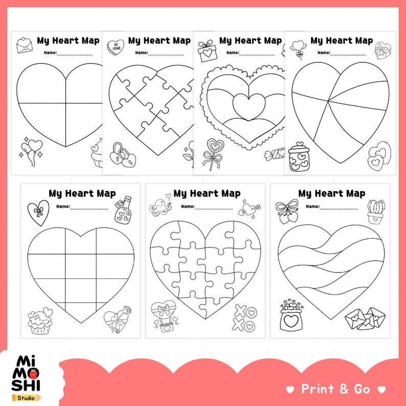 Heart Map Worksheets – Valentine's SEL Activity for Kids (printable) - Etsy