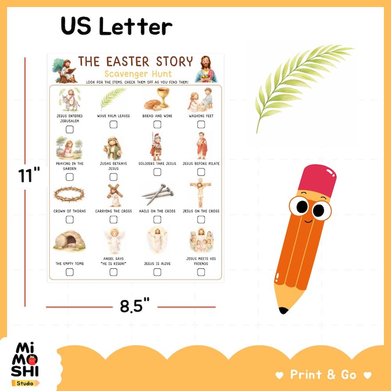 The Easter Story Scavenger Hunt Printable, Christian Easter Activity ...