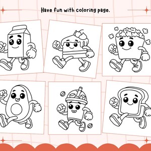 Retro Foodie Characters Coloring Pages | Bold and Easy Coloring Book ...