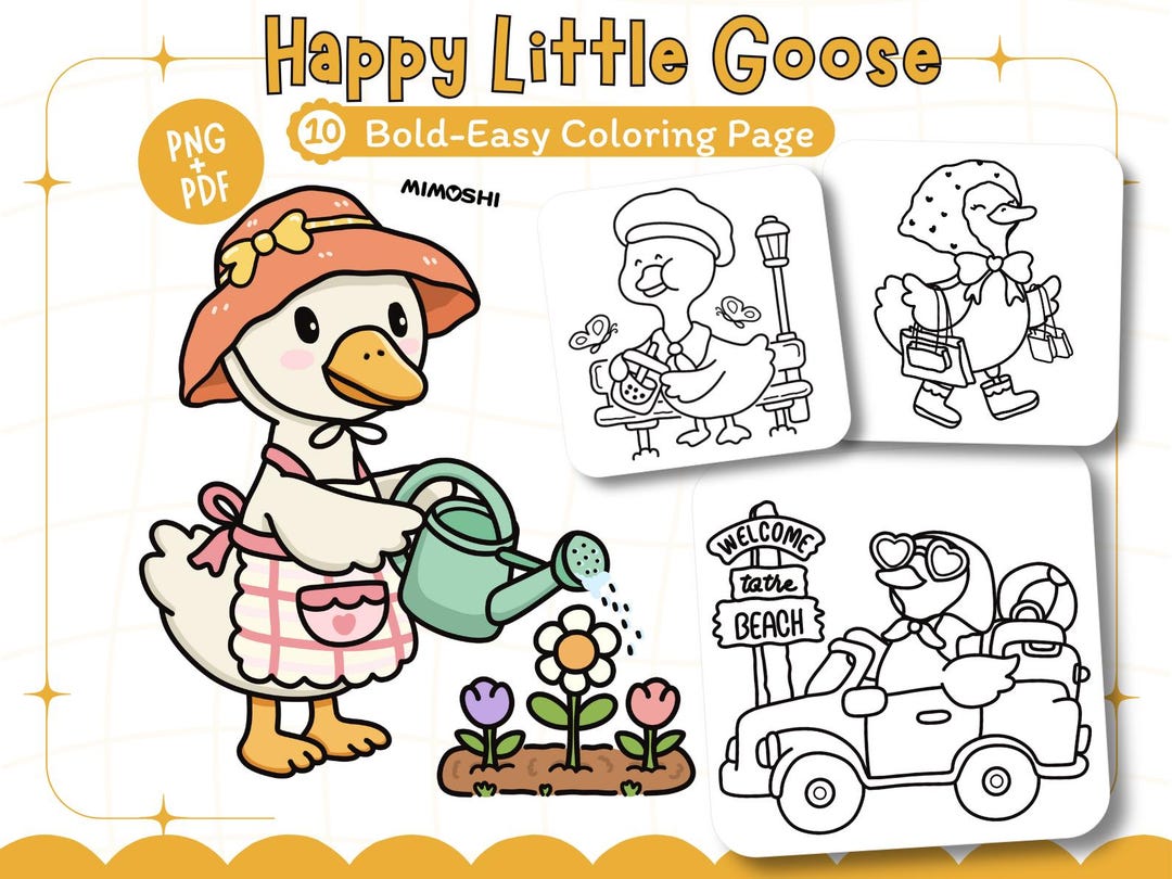 Happy Little Goose Coloring Page | Silly Goose Coloring for Kids ...