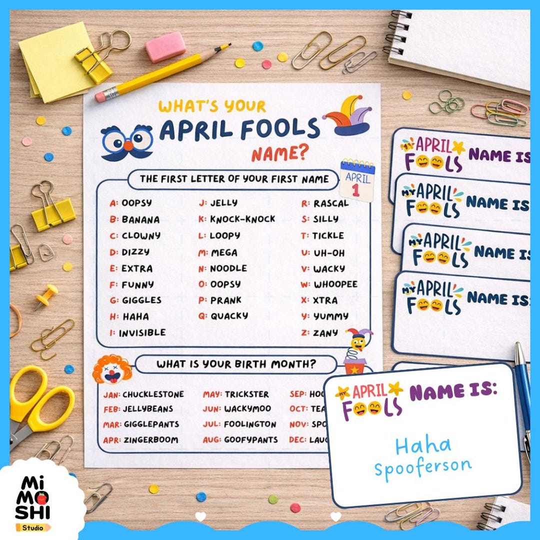 What's Your April Fools' Name? | Funny Name Generator Game | Print Go ...