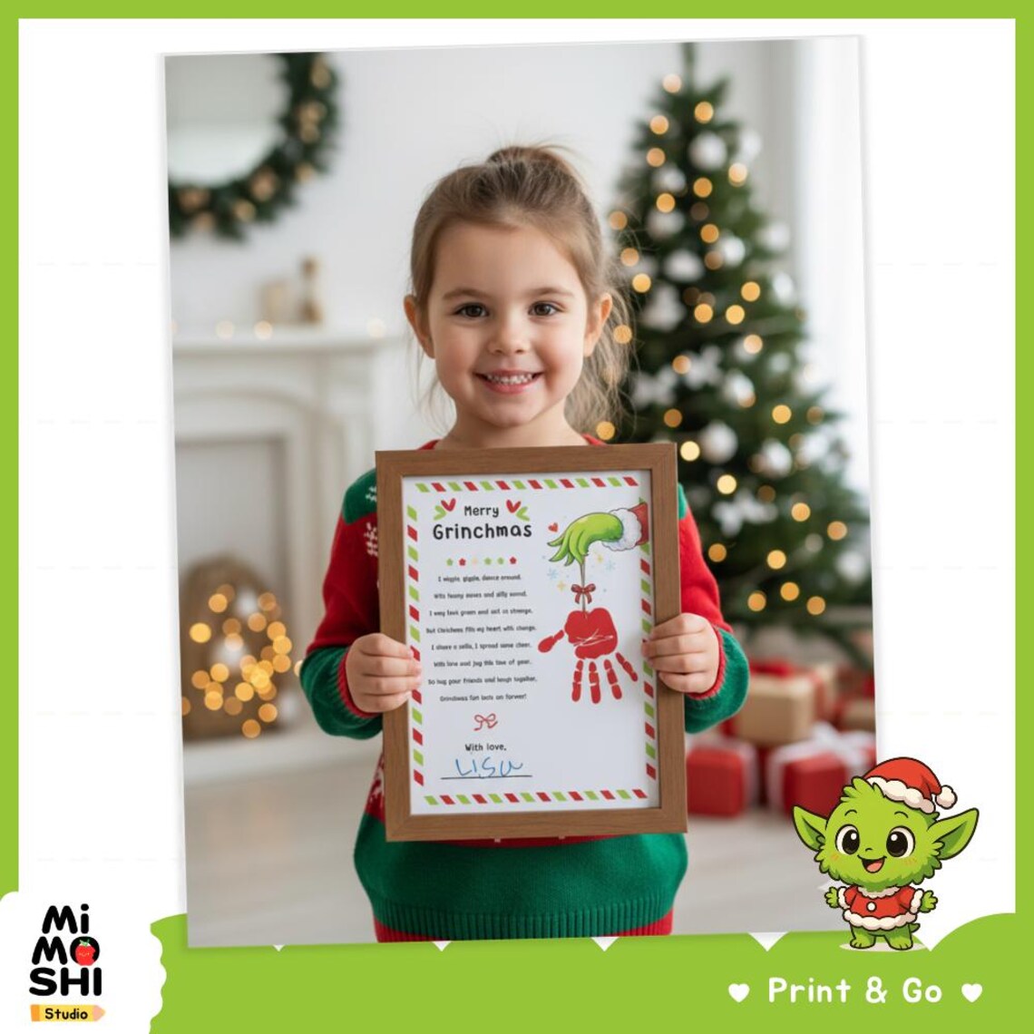 Christmas Handprint Craft – Merry Grinchmas Printable Poem Keepsake ...