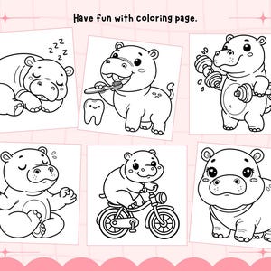 Moo Deng Coloring Pages | Bold and Easy Coloring Book ,hippo | Png ...