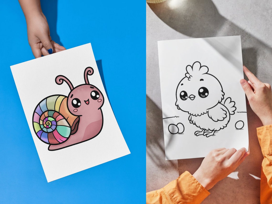 Cute Animals Coloring Book Pages for Kids Coloring Pages, Easy to Color ...