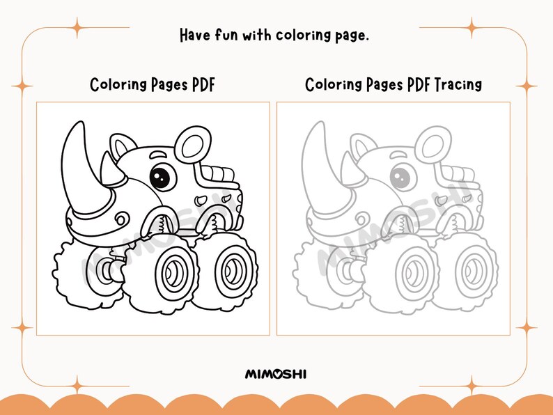 Monster Truck Coloring Pages |cute Crocodile ,shark ,hippo ,unicorn ...