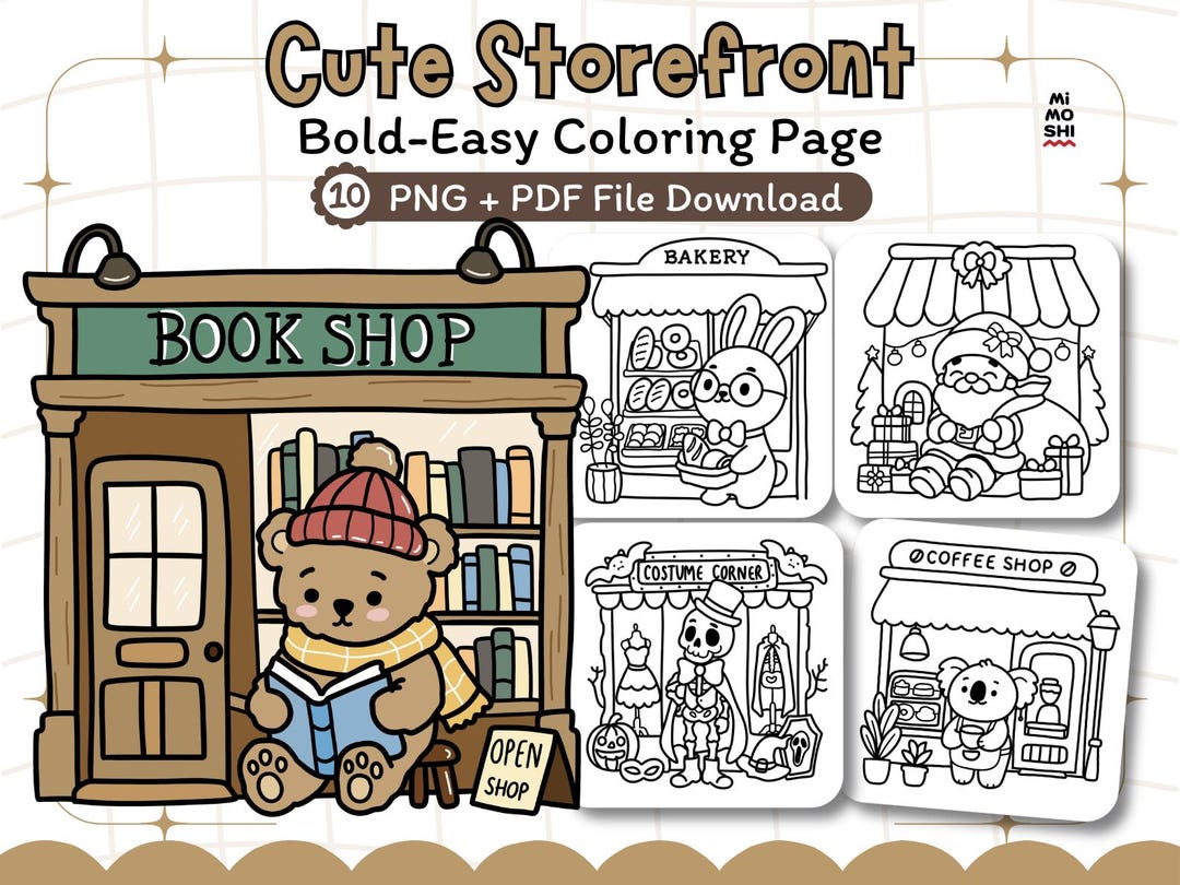 Cute Storefront Coloring Pages | Bold and Easy Coloring Book , Pet Shop ...