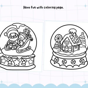 Christmas Snowball Globe Coloring Pages | Bold and Easy Coloring Book ...