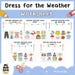 Weather Clothing Worksheet | Sunny, Rainy, Snowy, Windy Days (printable ...
