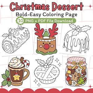 Christmas Dessert Coloring Pages | Bold and Easy Coloring Book ...