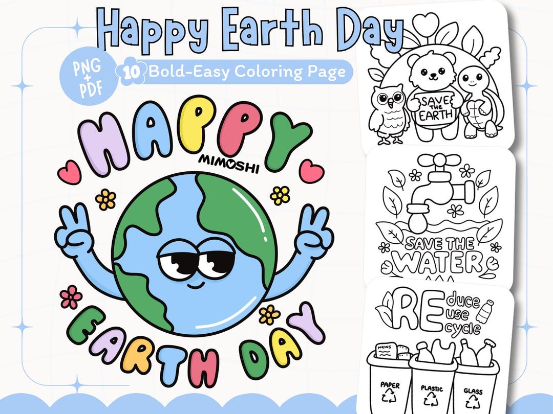 Happy Earth Day Coloring Pages | Save the Earth Cute & Fun Printable ...