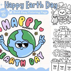 Happy Earth Day Coloring Pages | Save the Earth Cute & Fun Printable ...