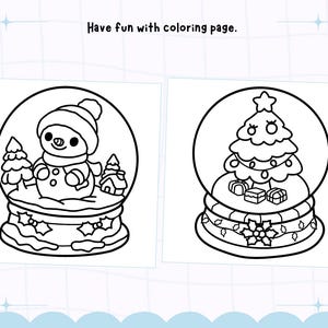 Christmas Snowball Globe Coloring Pages | Bold and Easy Coloring Book ...