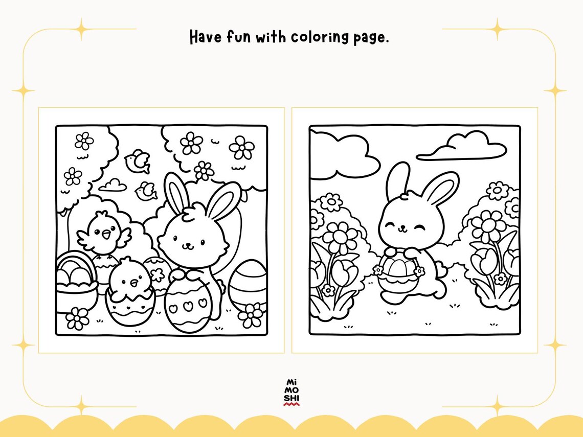 Easter Spring Coloring Pages | Bold and Easy ,easter Bunny,easter Egg ...