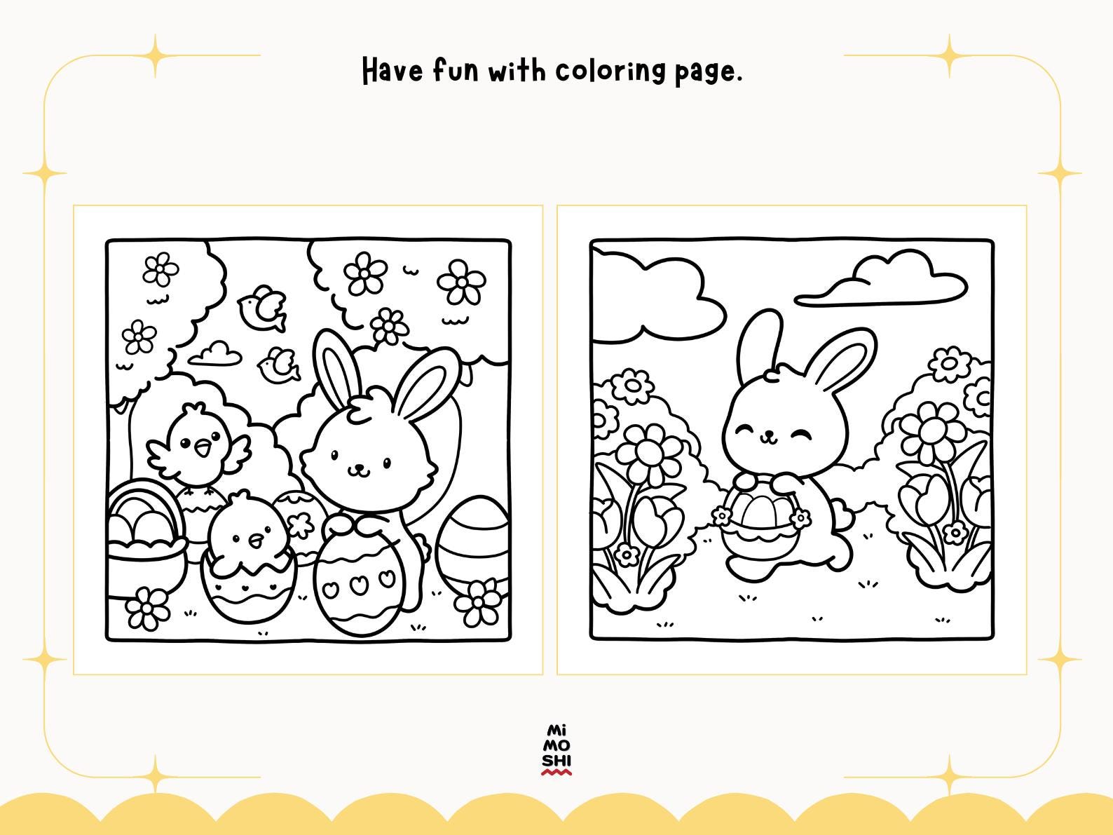 Easter Spring Coloring Pages | Bold and Easy ,easter Bunny,easter Egg ...
