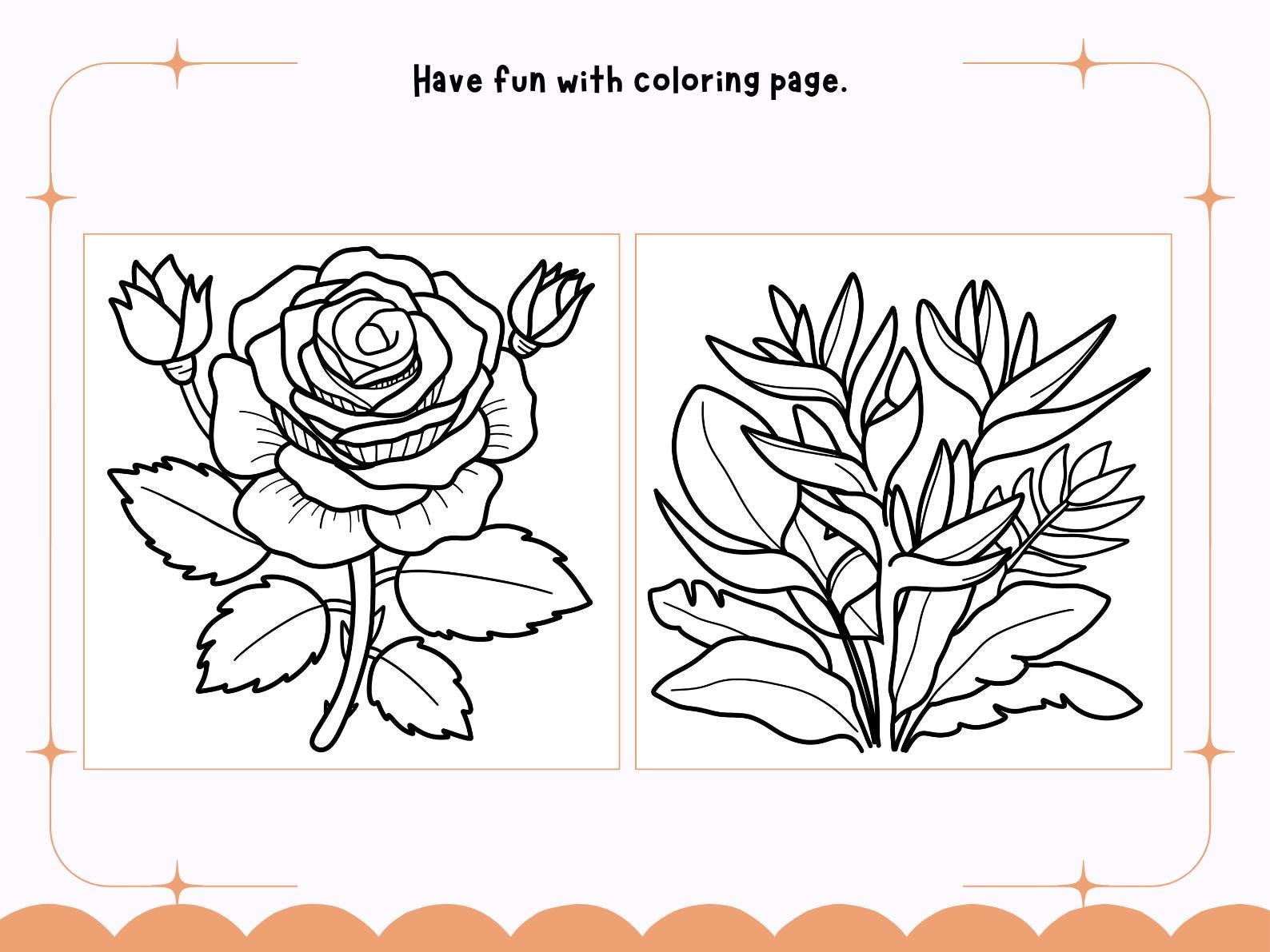 Simple Flower Coloring Pages | Bold and Easy Coloring Book ,natureart ...