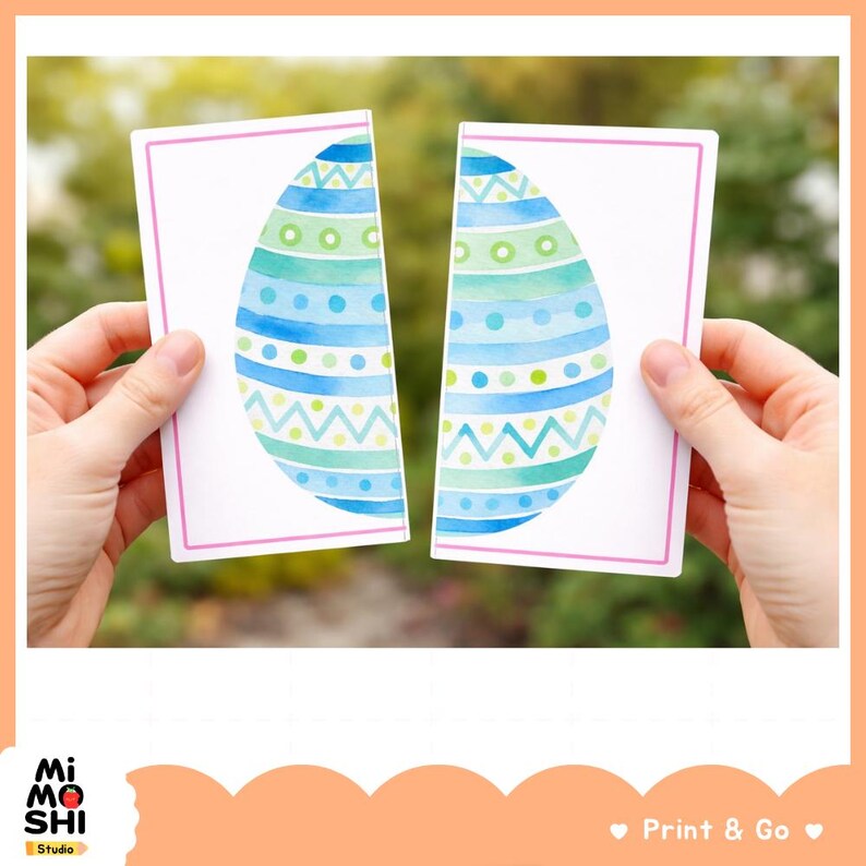 Easter Egg Matching Game Printable, Cut and Match Activity, Preschool ...