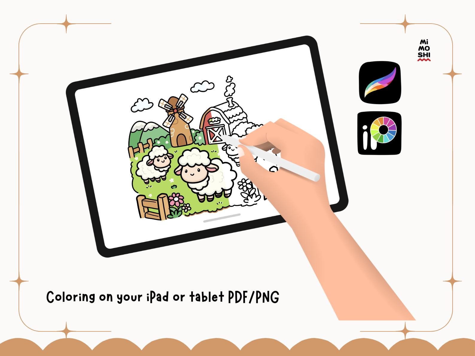 Comfy Farm Coloring Pages | Bold and Easy ,cozy Farm ,cute Farm Animals ...