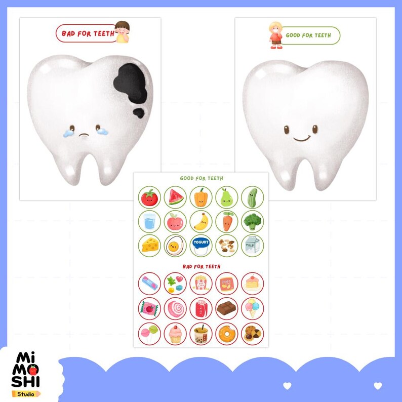 Good or Bad for Teeth Sorting Activity | Dental Health Printable ...