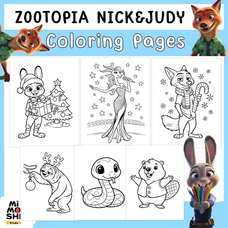 Cute Bunny Cop & Clever Fox Coloring Pages – Fun Animal Friends ...
