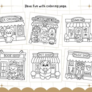 Cute Storefront Coloring Pages | Bold and Easy Coloring Book , Pet Shop ...