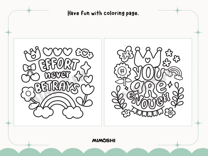 Inspirational Quotes Coloring Pages: Bold Designs (PNG+PDF) - Etsy