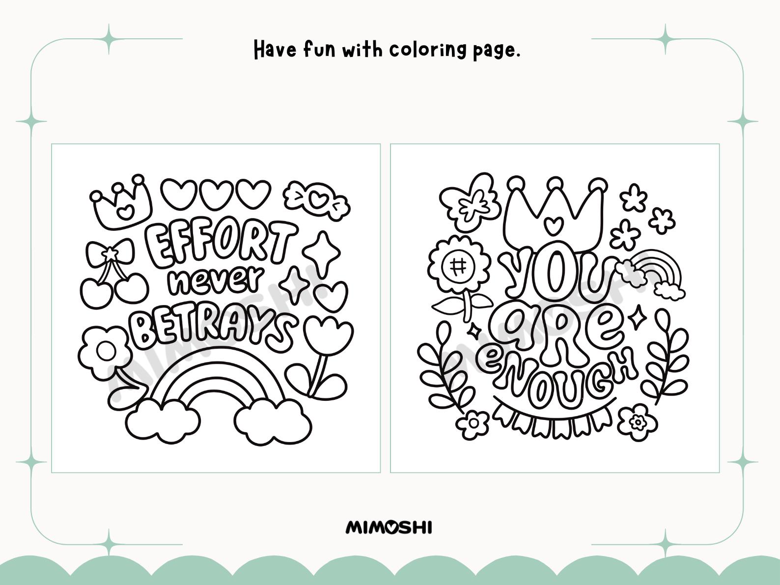 Inspirational Quotes Coloring Pages: Bold Designs (PNG+PDF) - Etsy